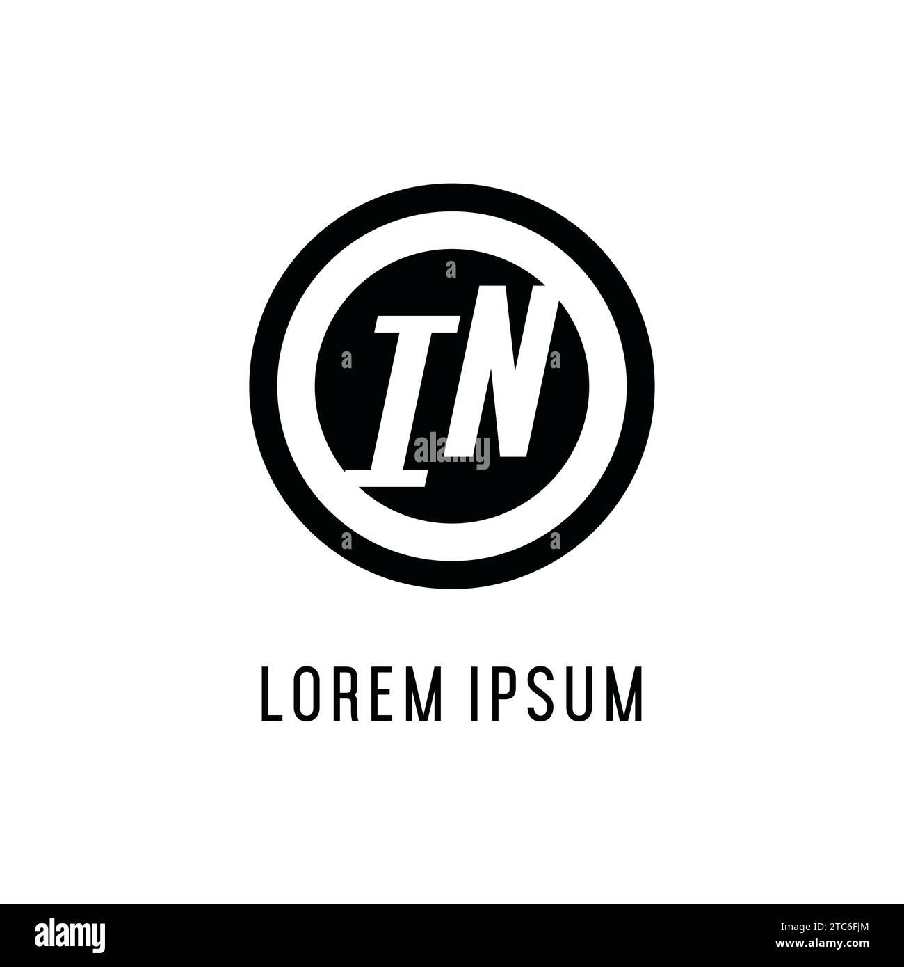 Initial IN logo concentric circle line, clean and simple monogram logo ...