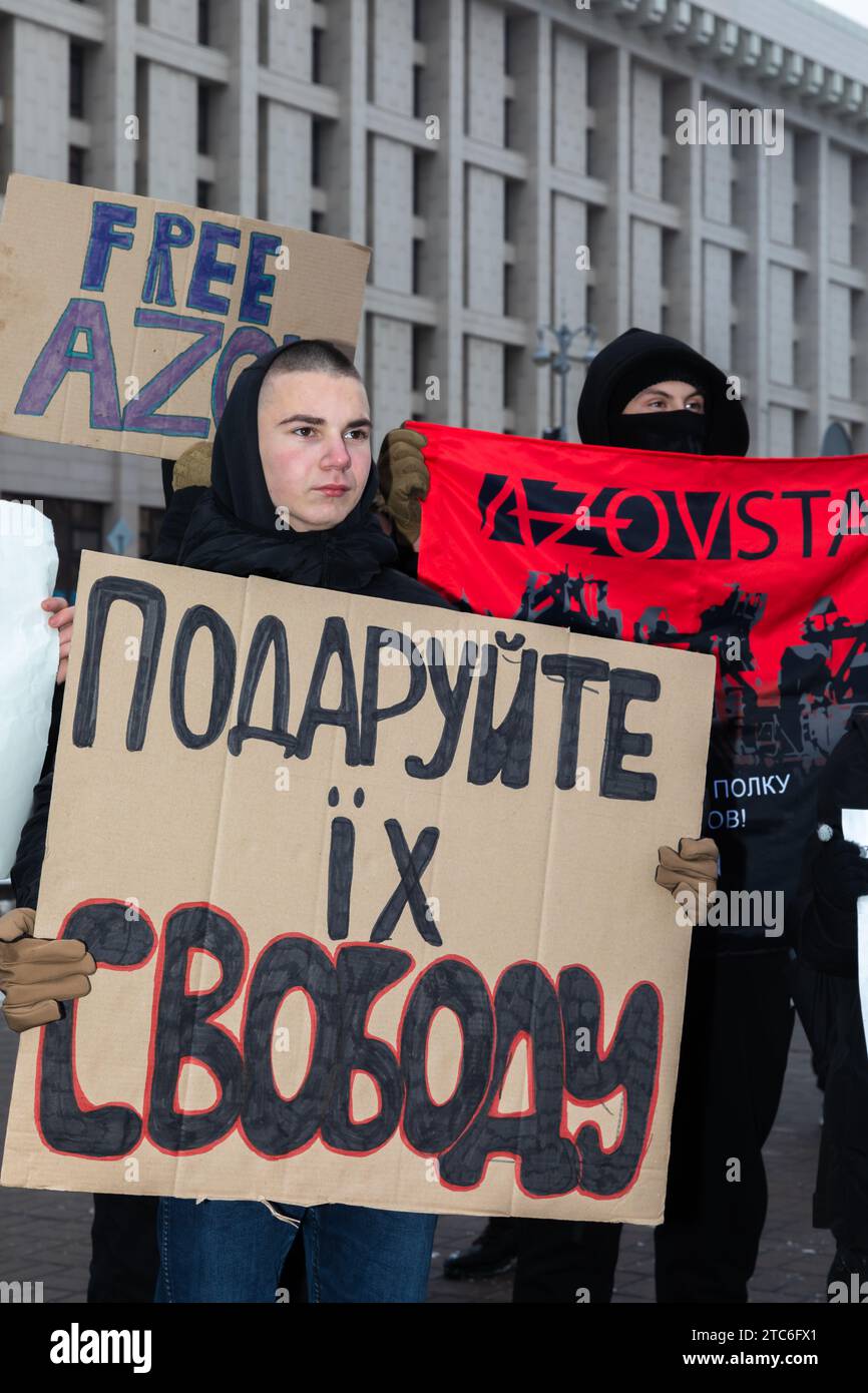 Families and relatives of POWs of the Azovstal defenders are seen ...