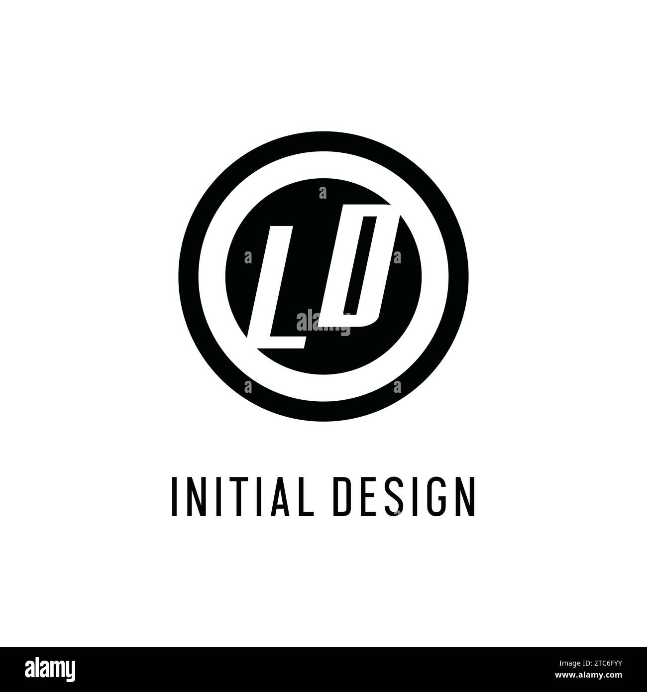 Initial LD logo concentric circle line, clean and simple monogram logo style vector graphic ...
