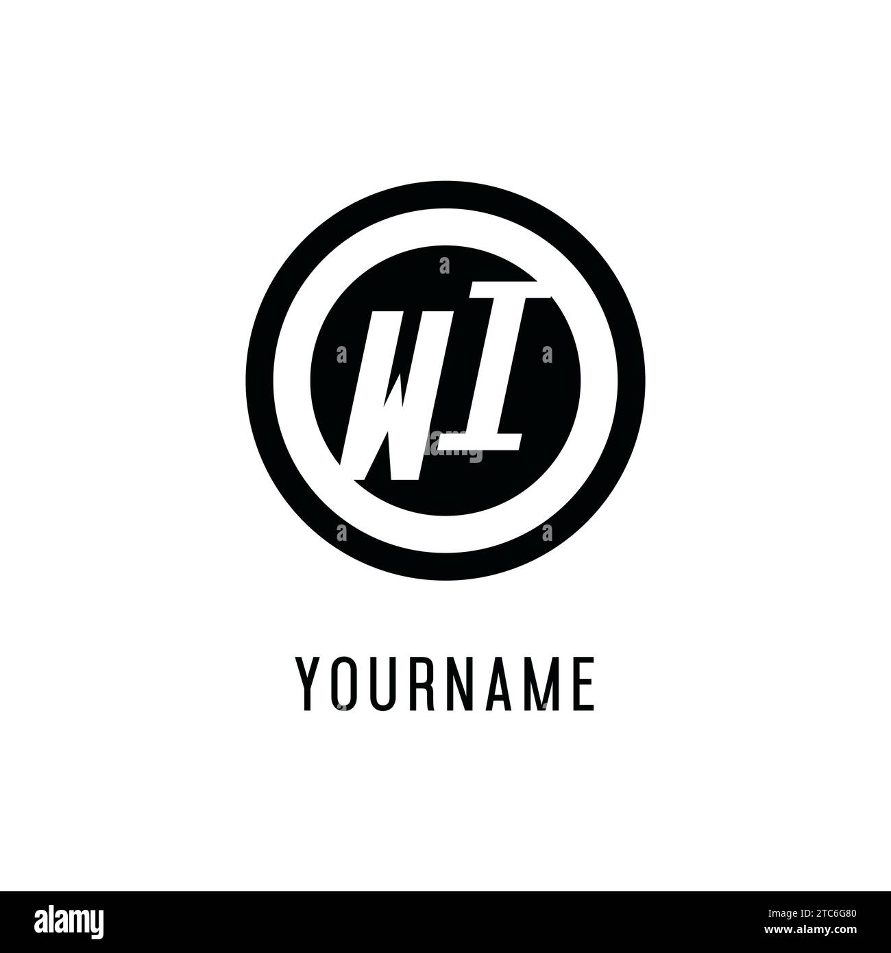 Initial WI logo concentric circle line, clean and simple monogram logo ...