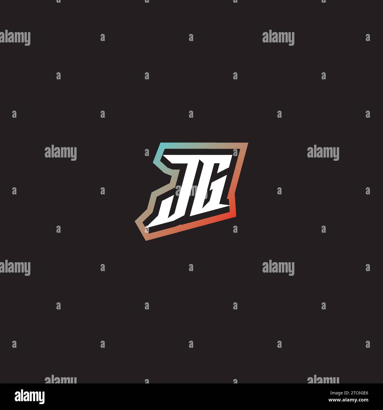 JG letter combination cool logo esport initial and cool color ...
