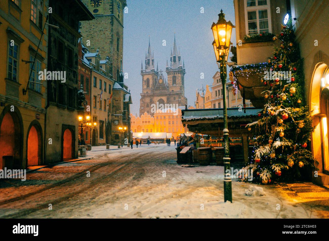 Prague street in winter hi-res stock photography and images - Alamy