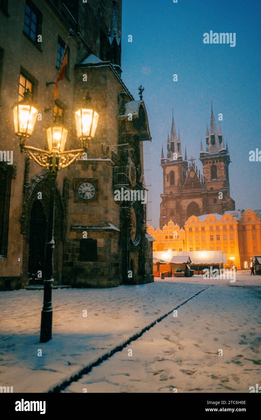 Prague street in winter hi-res stock photography and images - Alamy