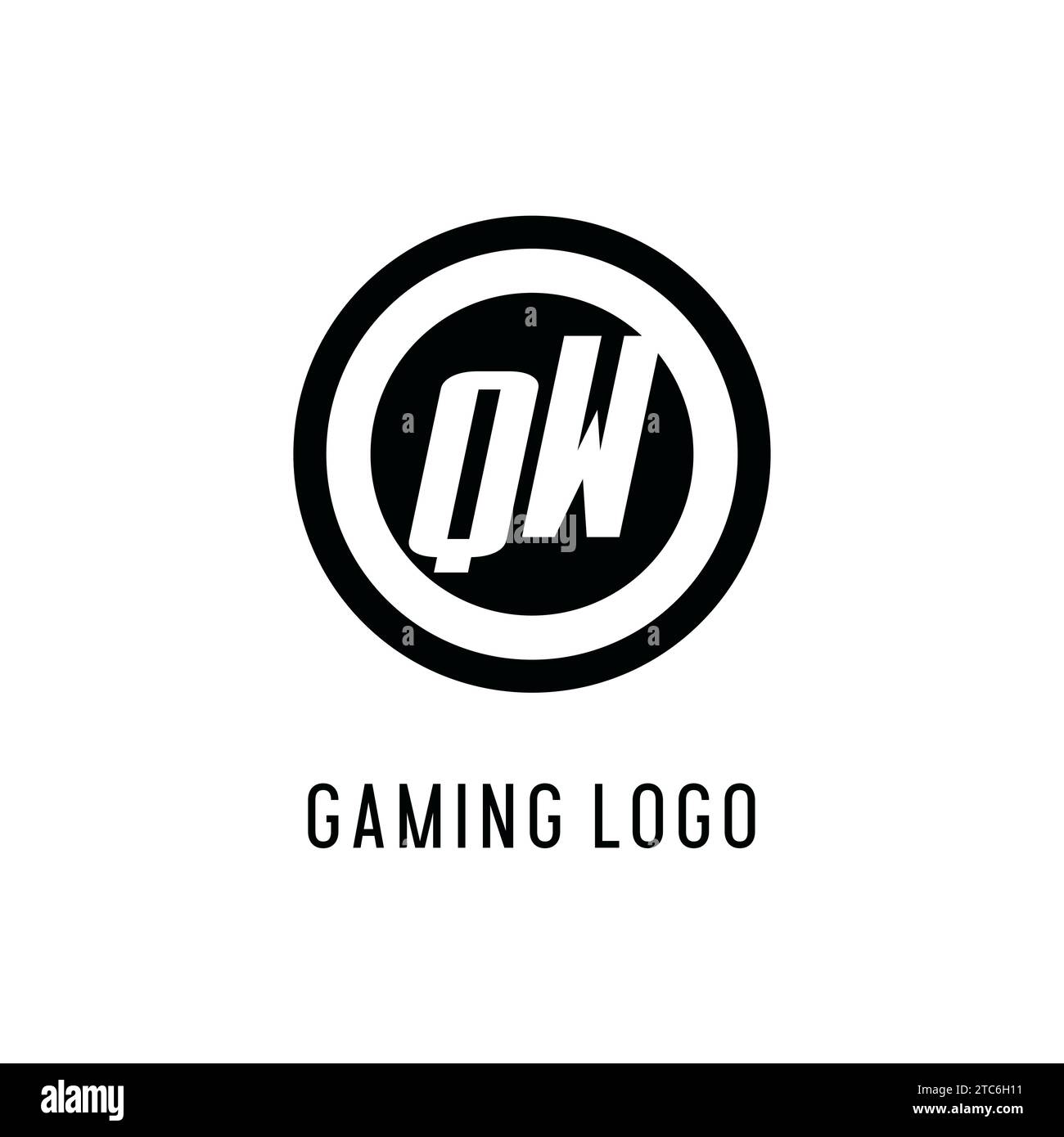 Initial QW logo concentric circle line, clean and simple monogram logo ...