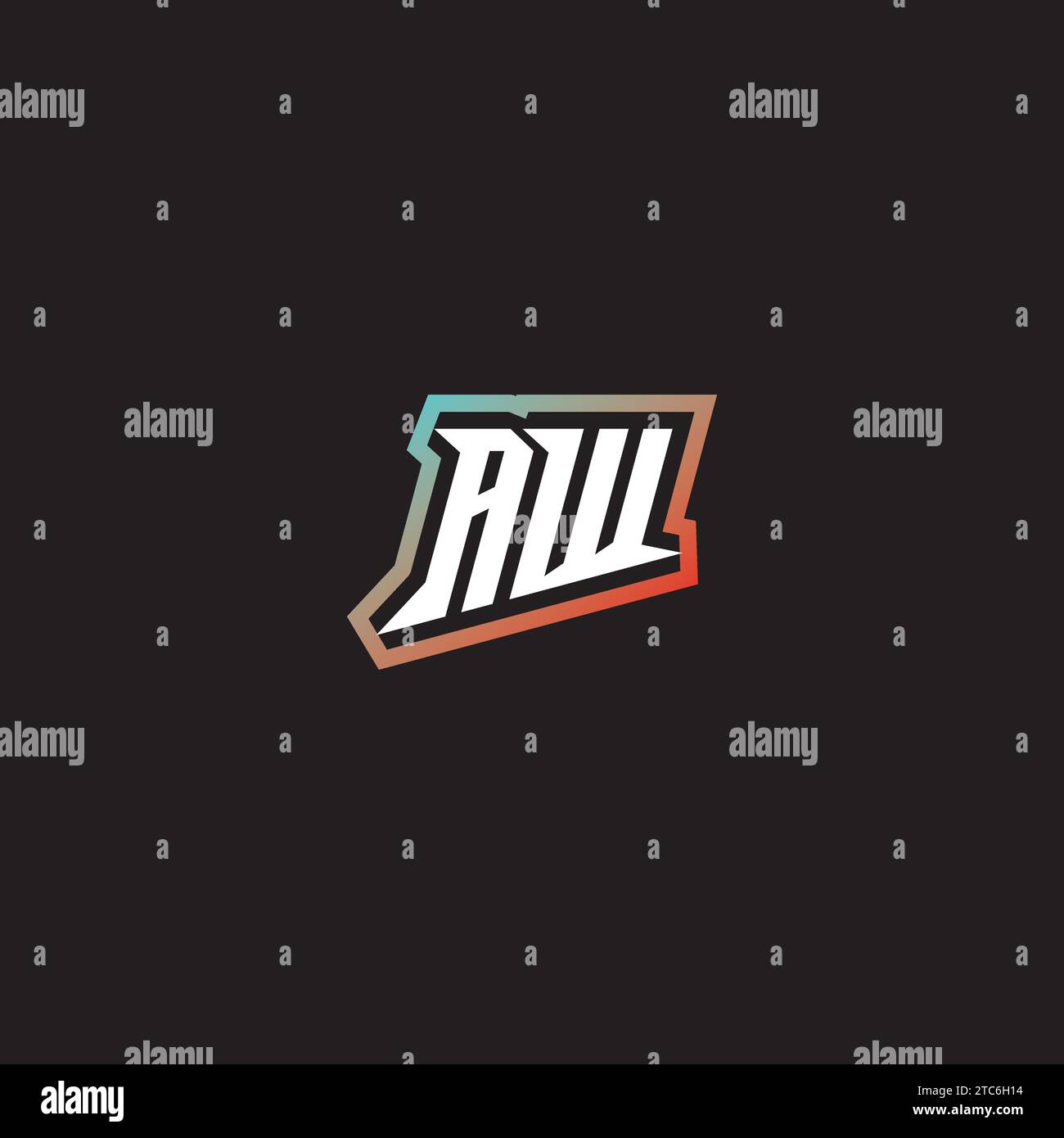 AW letter combination cool logo esport initial and cool color ...
