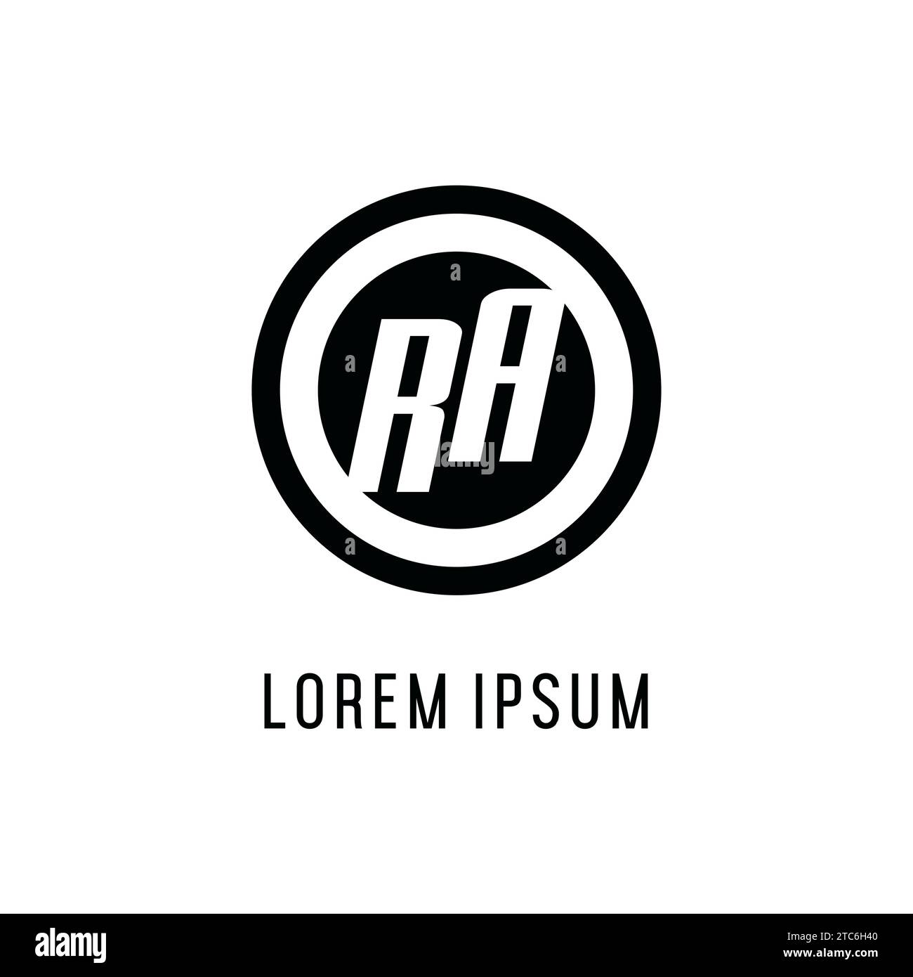 Initial RA logo concentric circle line, clean and simple monogram logo ...