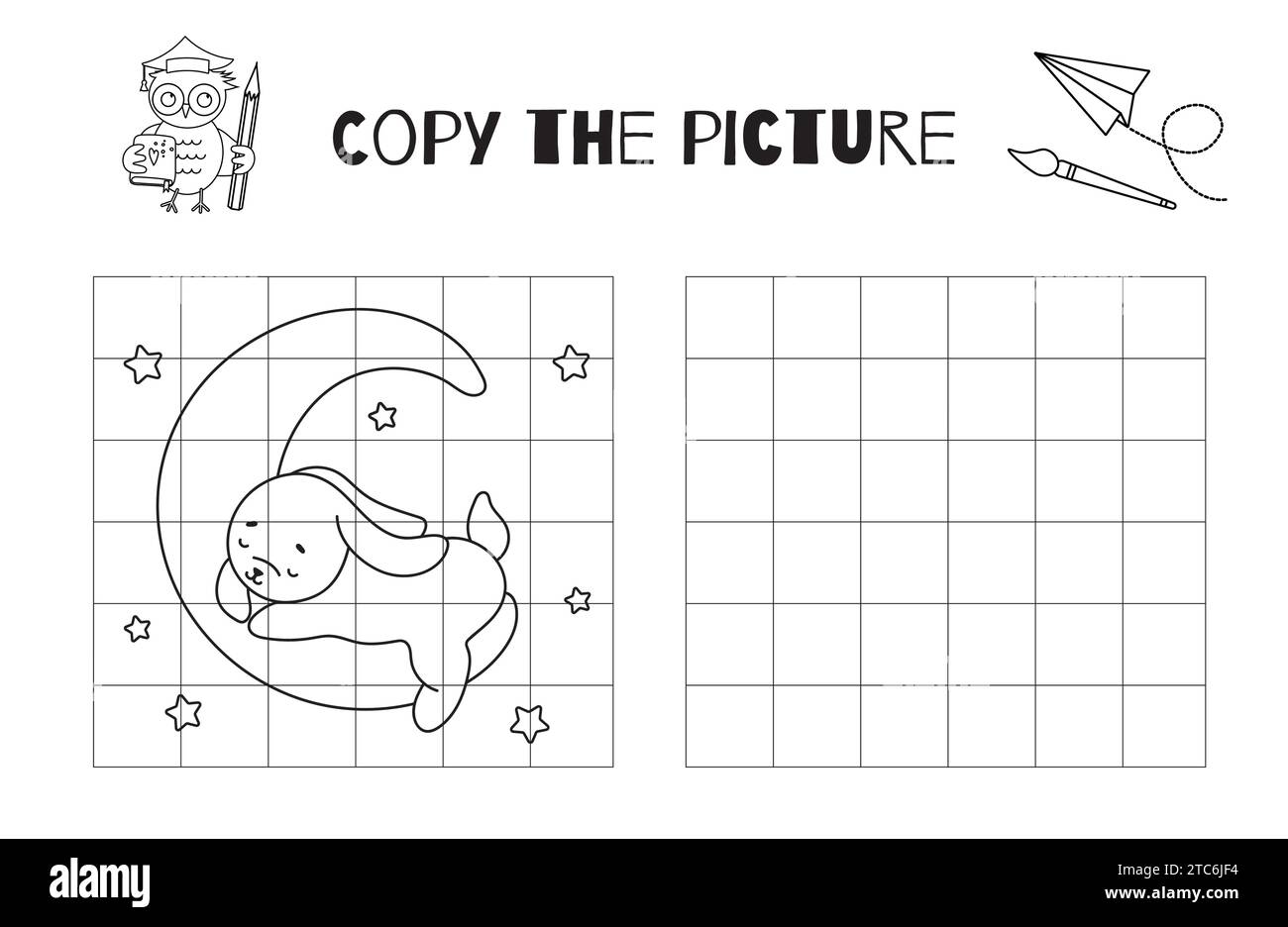 Draw The Hare Sleeping On The Moon In This Vector Drawing Practice ...