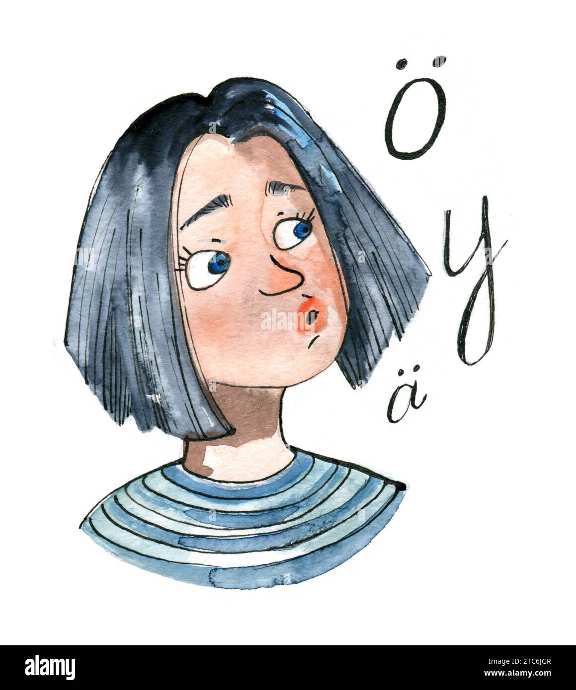 finnish speaking cartoon girl, Finnish language, Finland colors, female ...