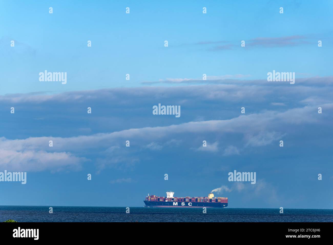 MSC container ship North Sea coast Suffolk UK Stock Photo - Alamy