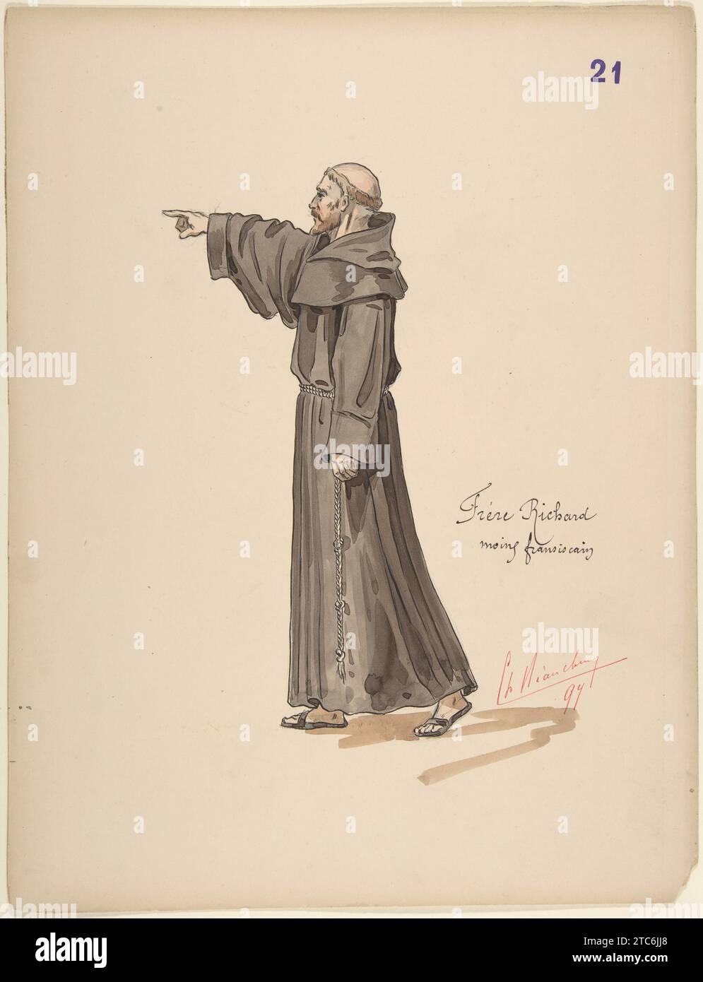 Brother Richard, a Franciscan Monk; costume design for Jeanne d'Arc by ...