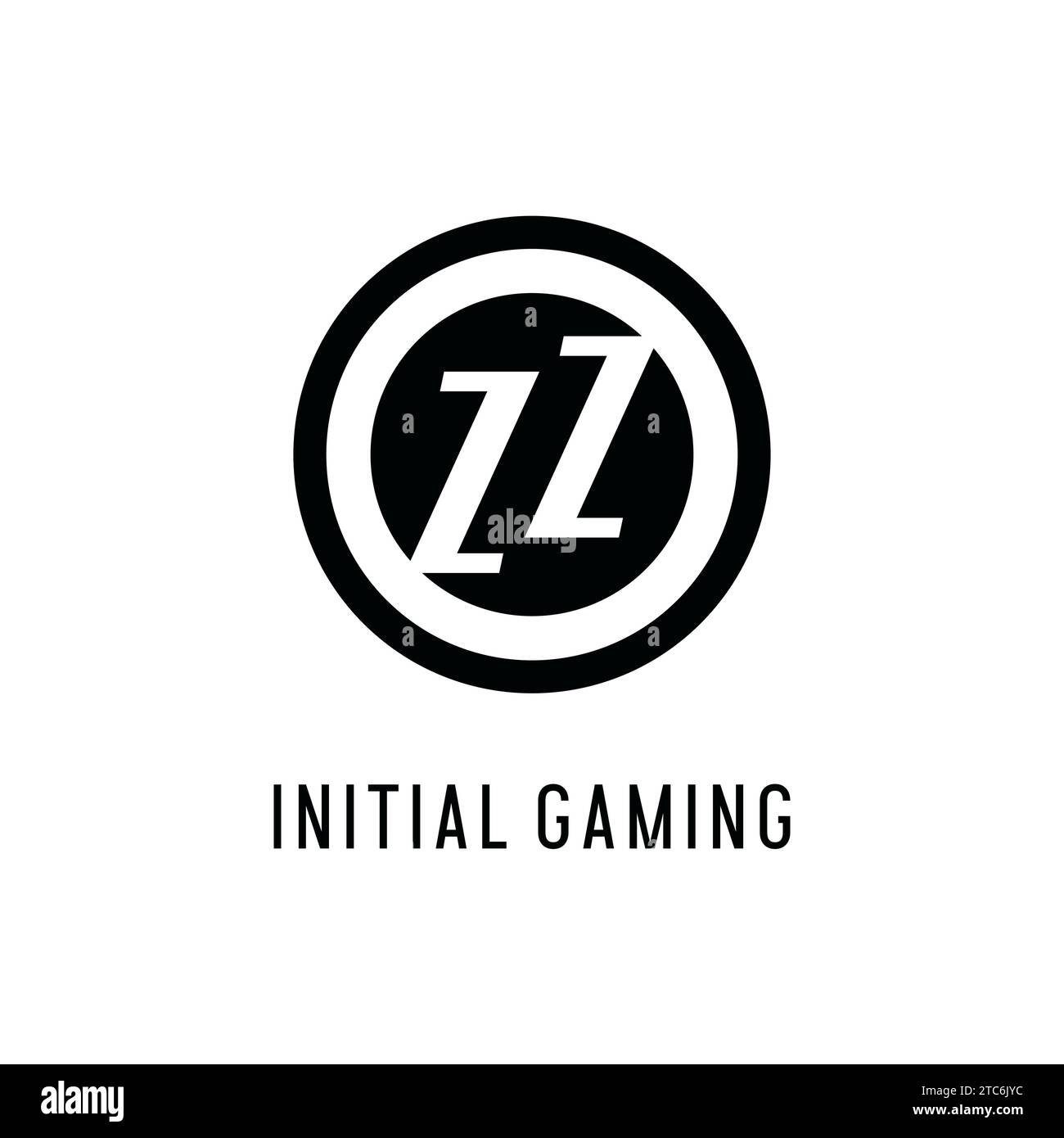 Initial ZZ logo concentric circle line, clean and simple monogram logo ...