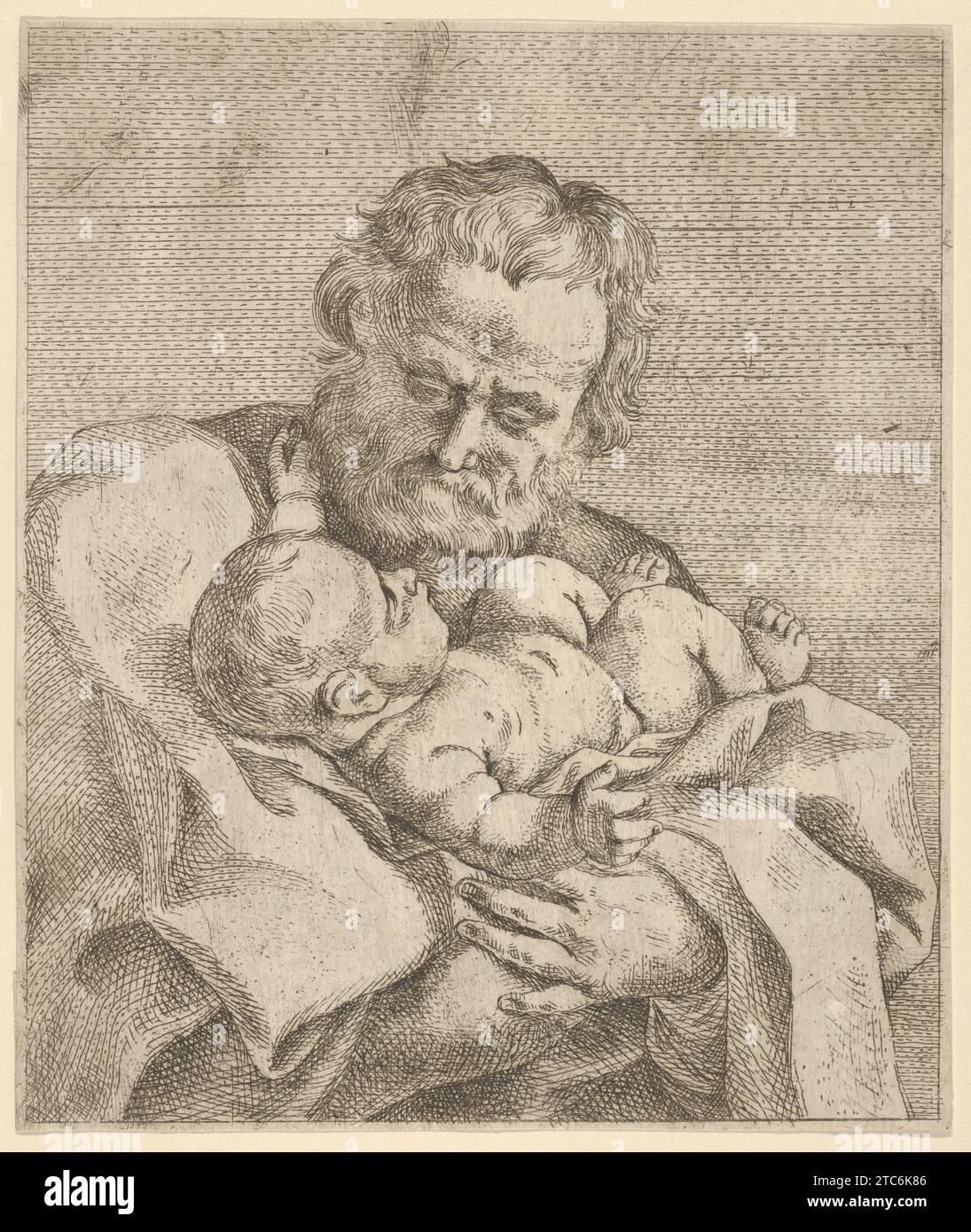 Saint Joseph holding the infant Christ 1926 by Guido Reni Stock Photo ...