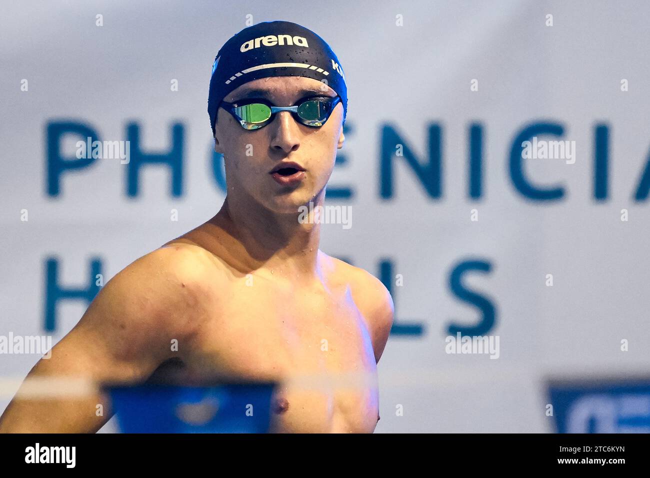 Miroslav Knedla of Czechia prepares to compete in the 100m Individual ...
