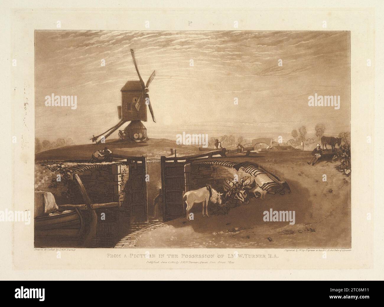 Windmill and Lock (Liber Studiorum, part VI, plate 27) 1928 by Joseph ...