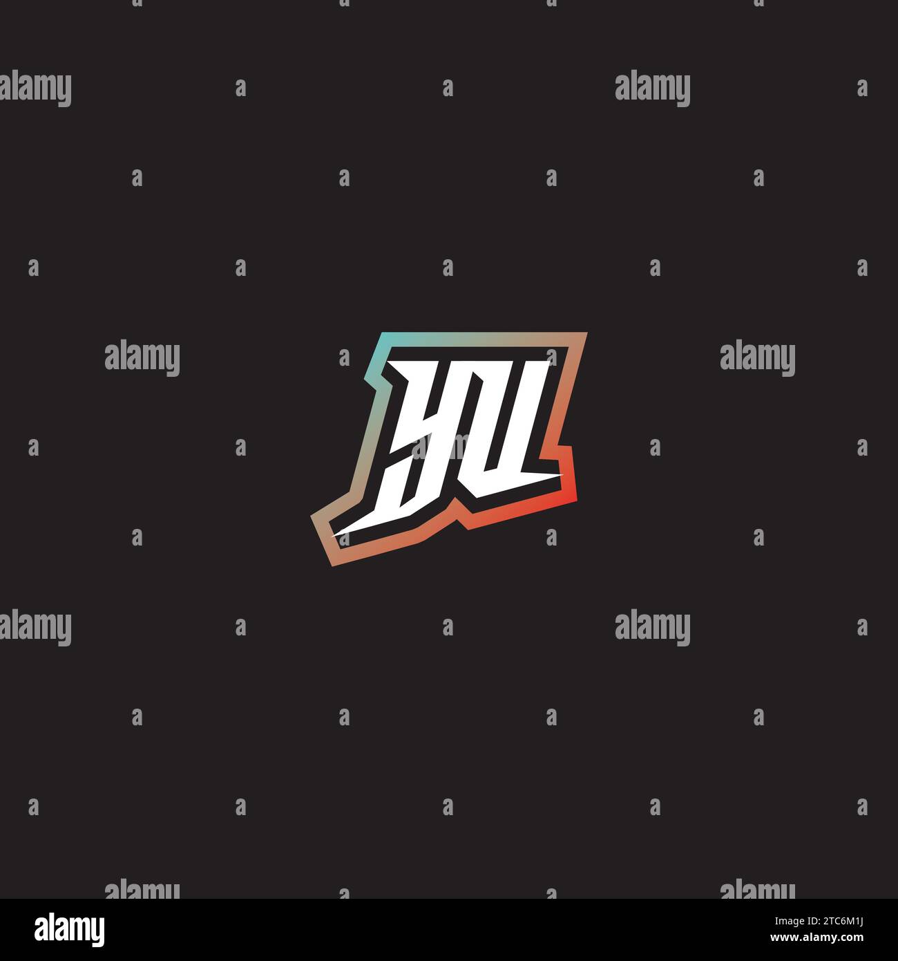 YU letter combination cool logo esport initial and cool color gradattion ideas Stock Vector ...
