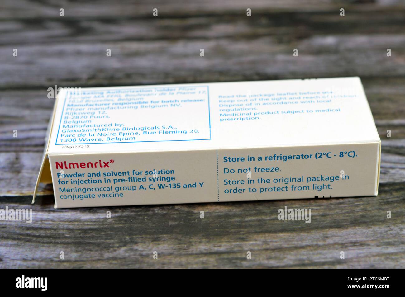 Cairo, Egypt, December 4 2023: Nimenrix is a vaccine used to protect ...