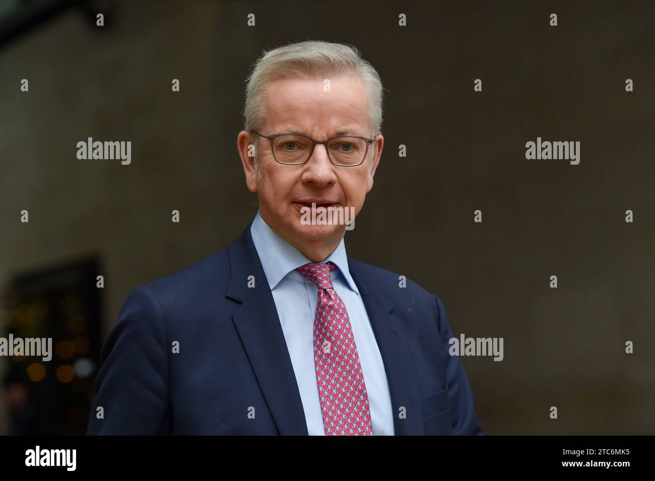 The levelling up secretary Michael Gove, seen outside the BBC Studios ...