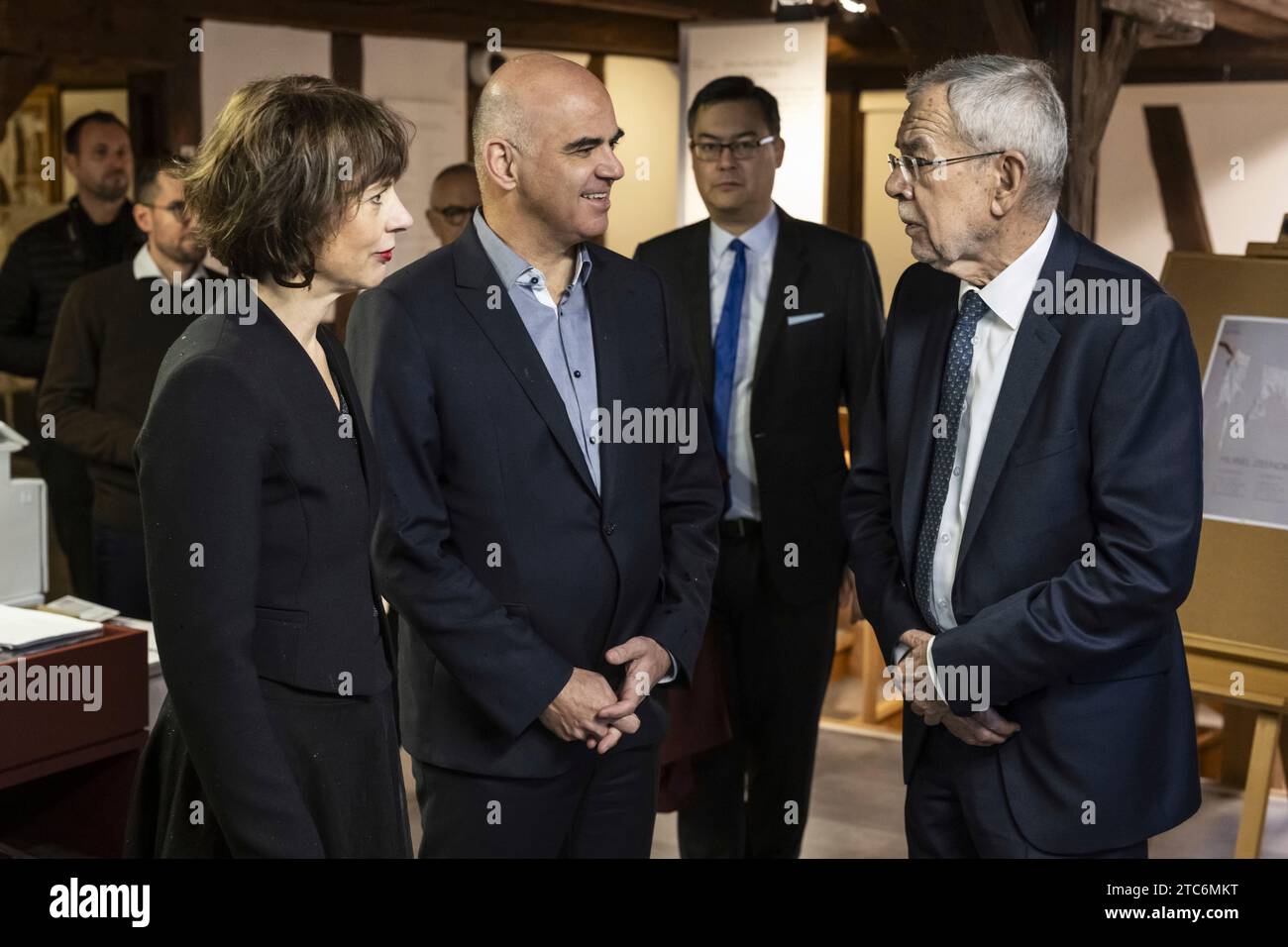 Swiss Federal President Alain Berset, second from left, and his wife ...