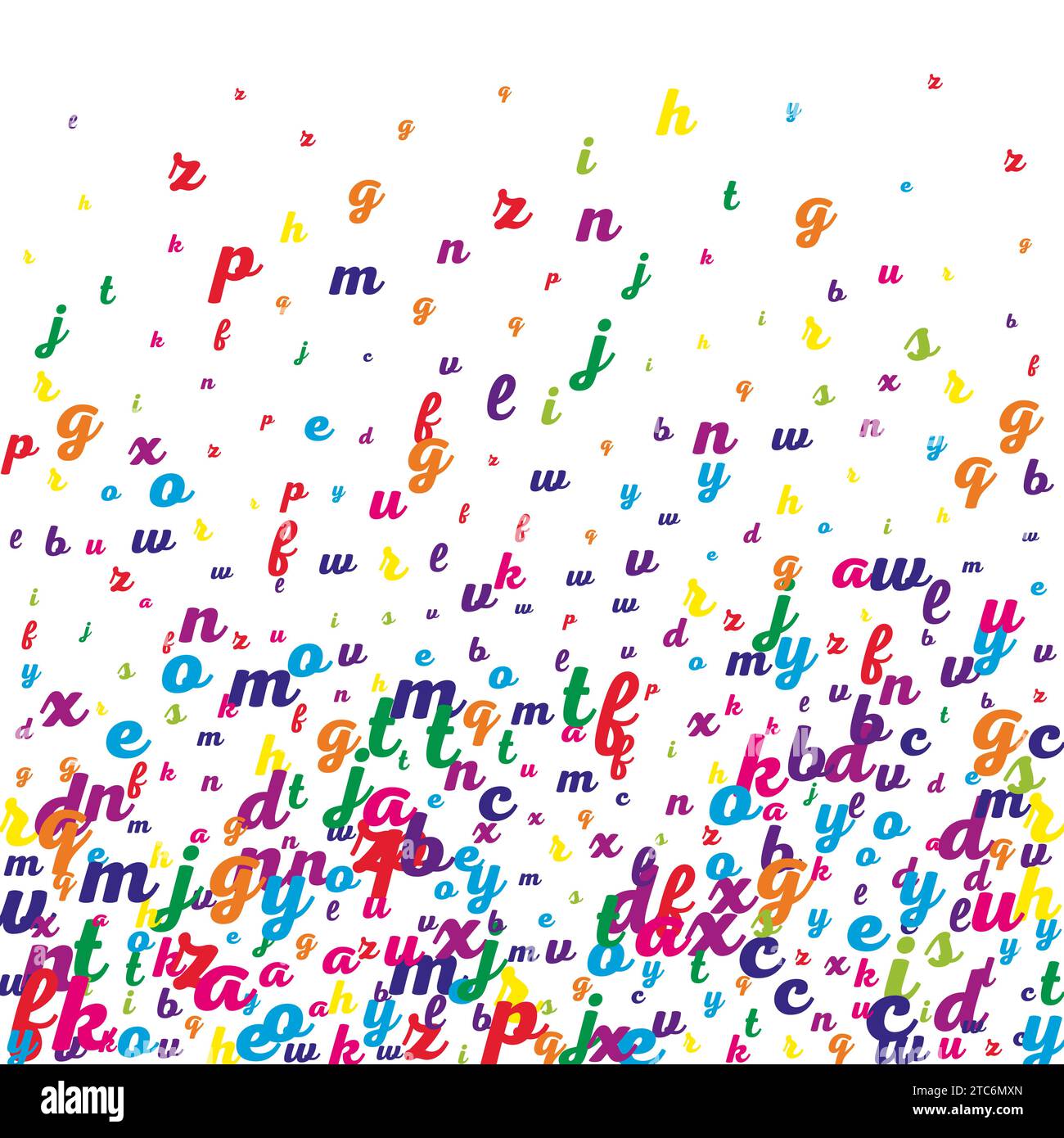 Concept of school background. Colorful childish falling letters of ...