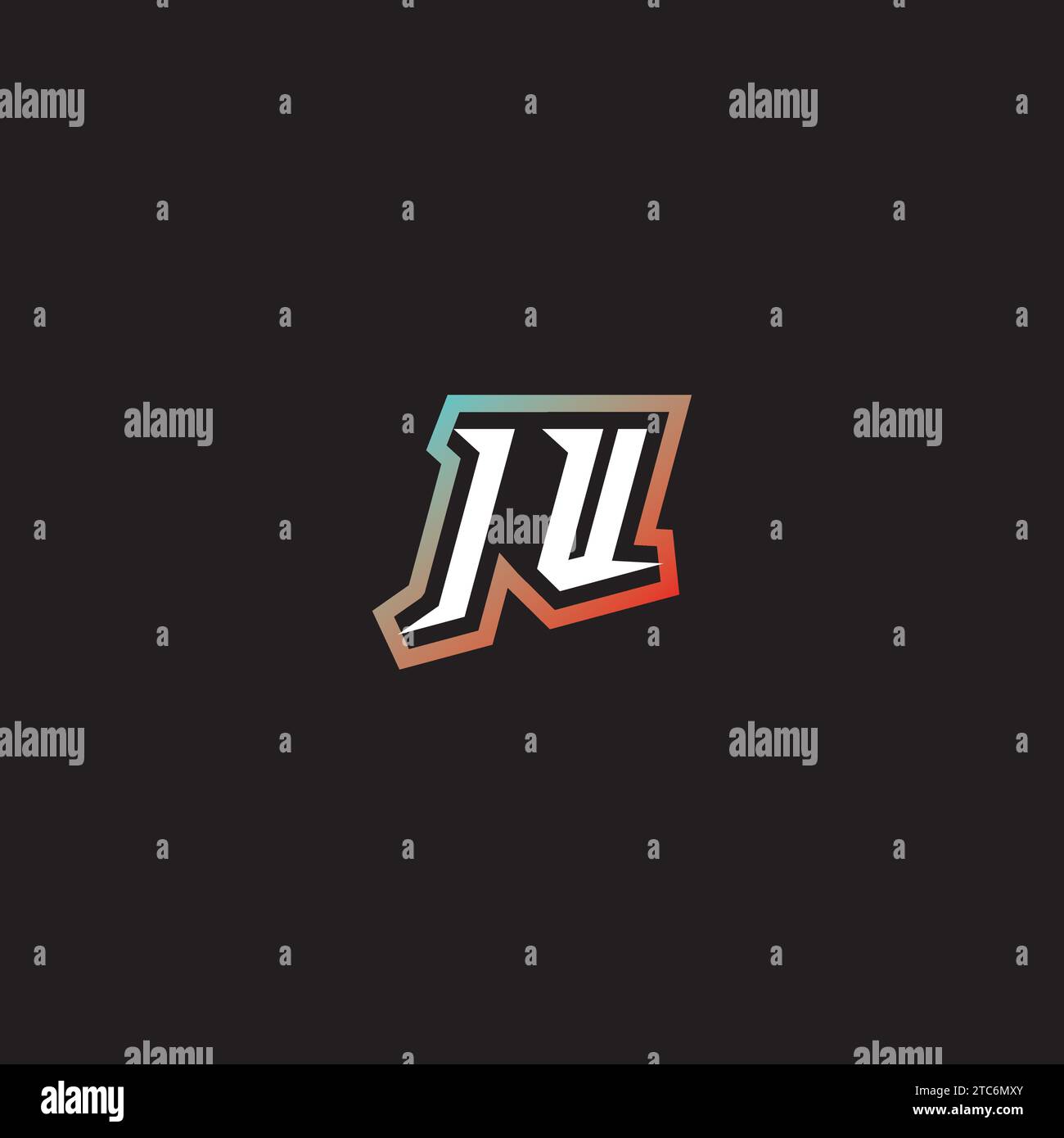 IU letter combination cool logo esport initial and cool color ...
