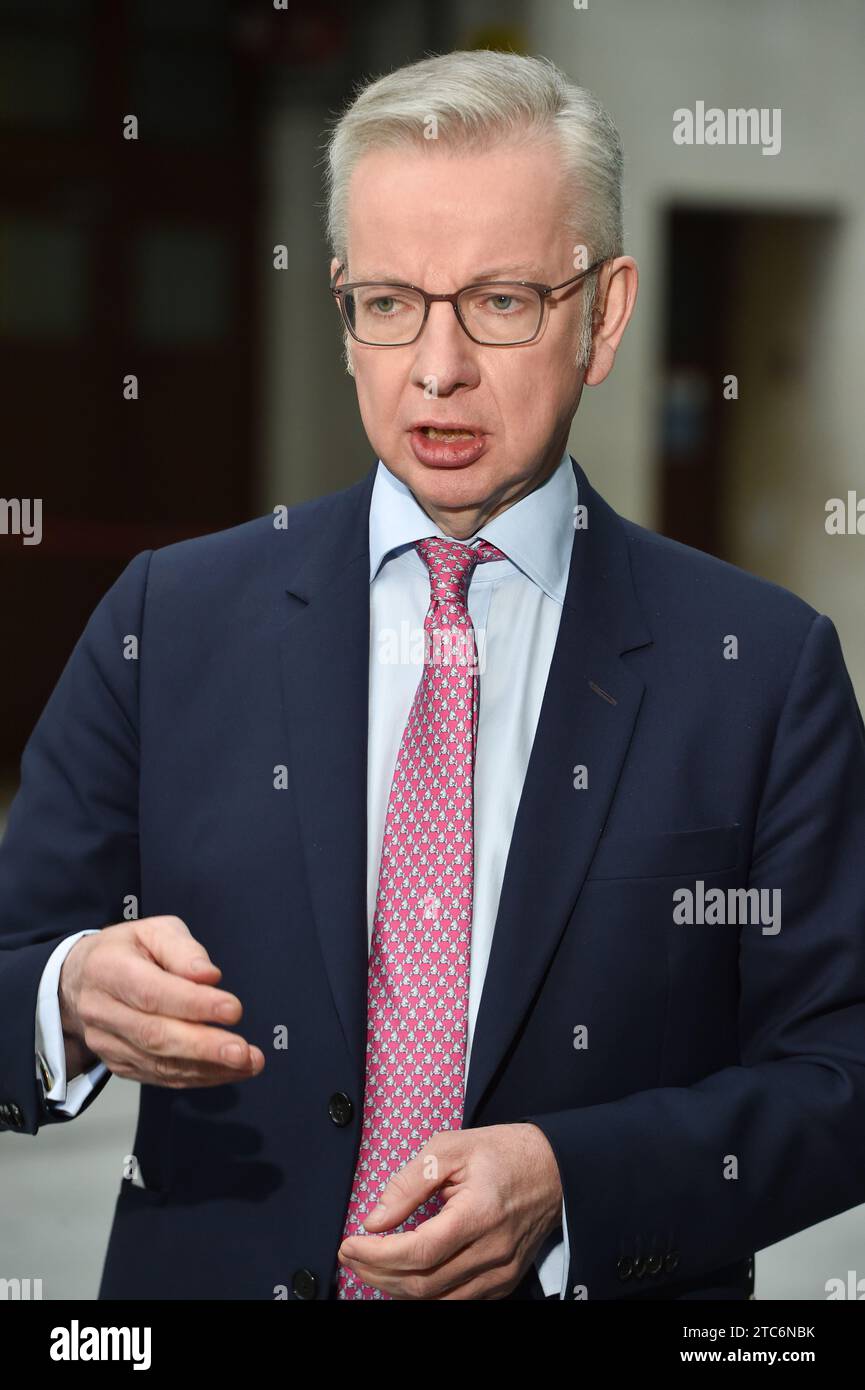 UK's Secretary of State Michael Gove interviewed outside BBC Studios ...