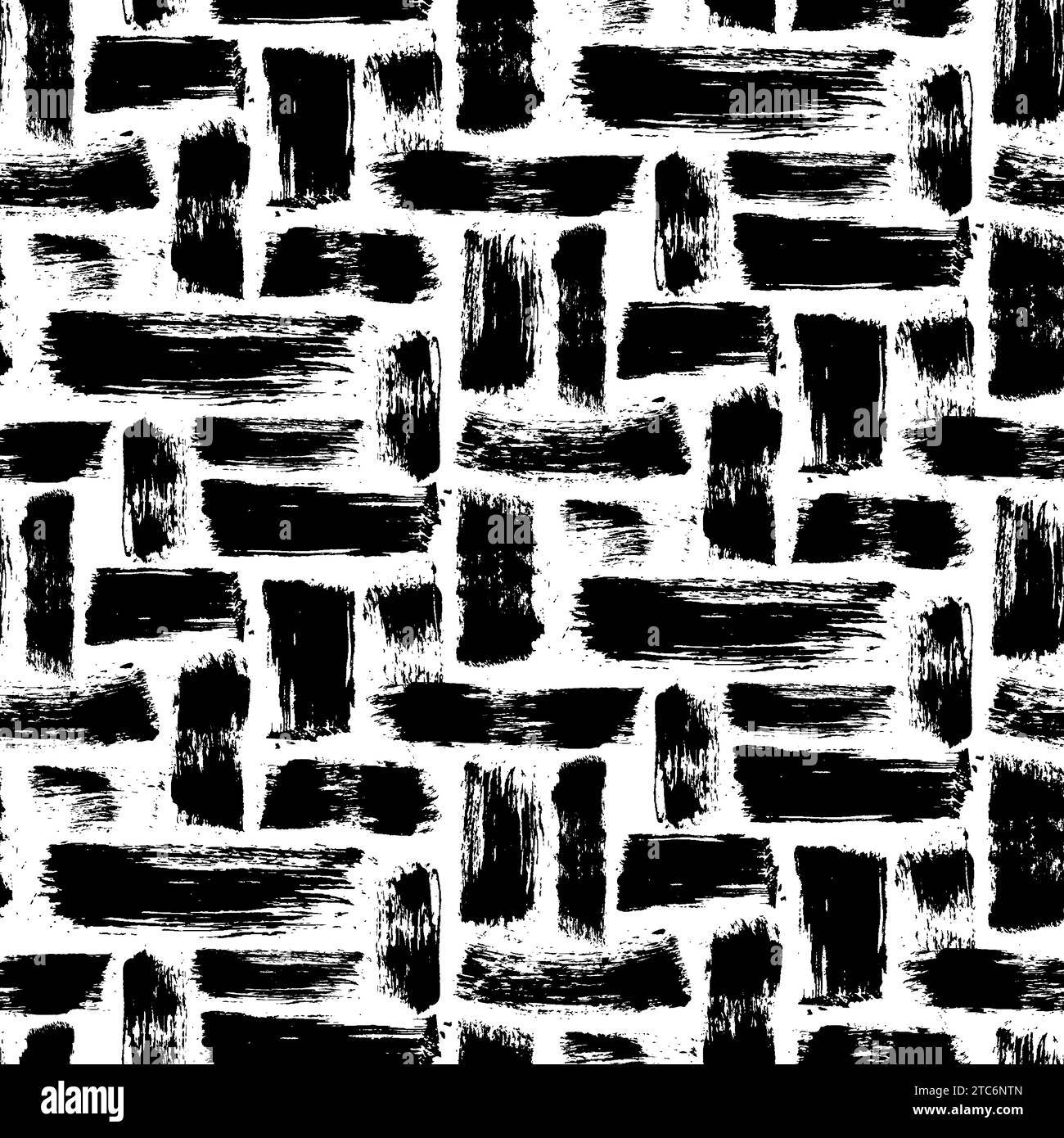 Grunge Brushstroke seamless pattern with hand drawn brush strokes ...