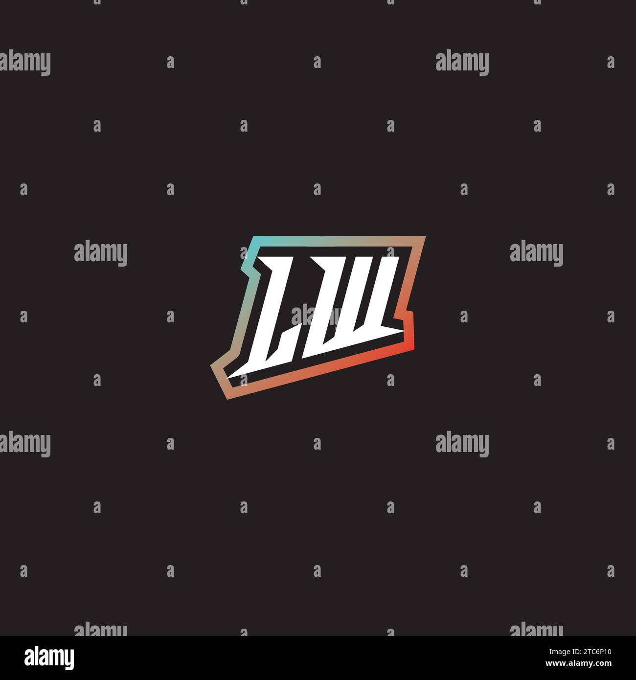 LW letter combination cool logo esport initial and cool color ...