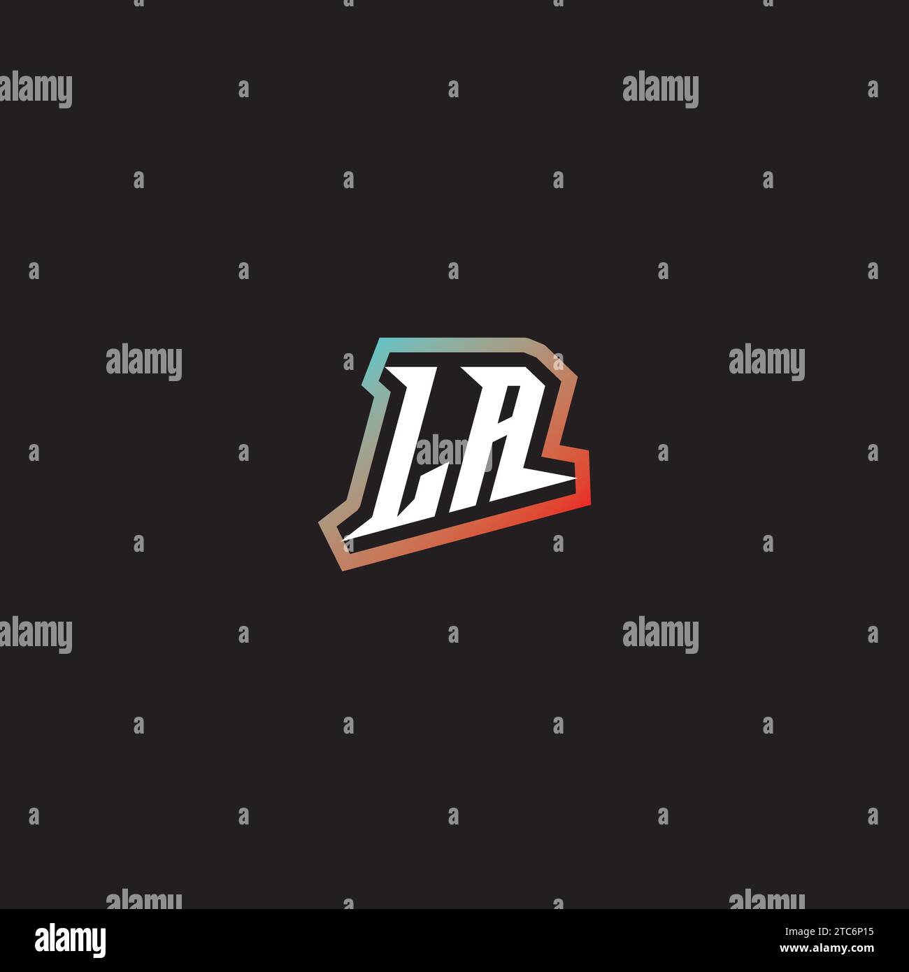 LA letter combination cool logo esport initial and cool color ...