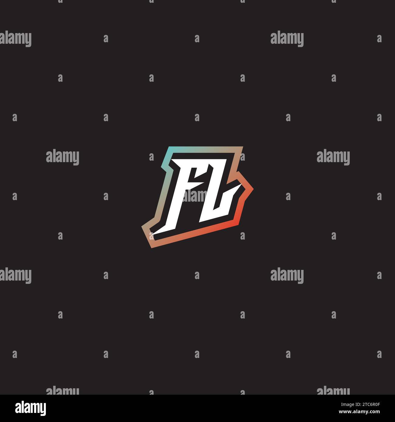 FL letter combination cool logo esport initial and cool color ...