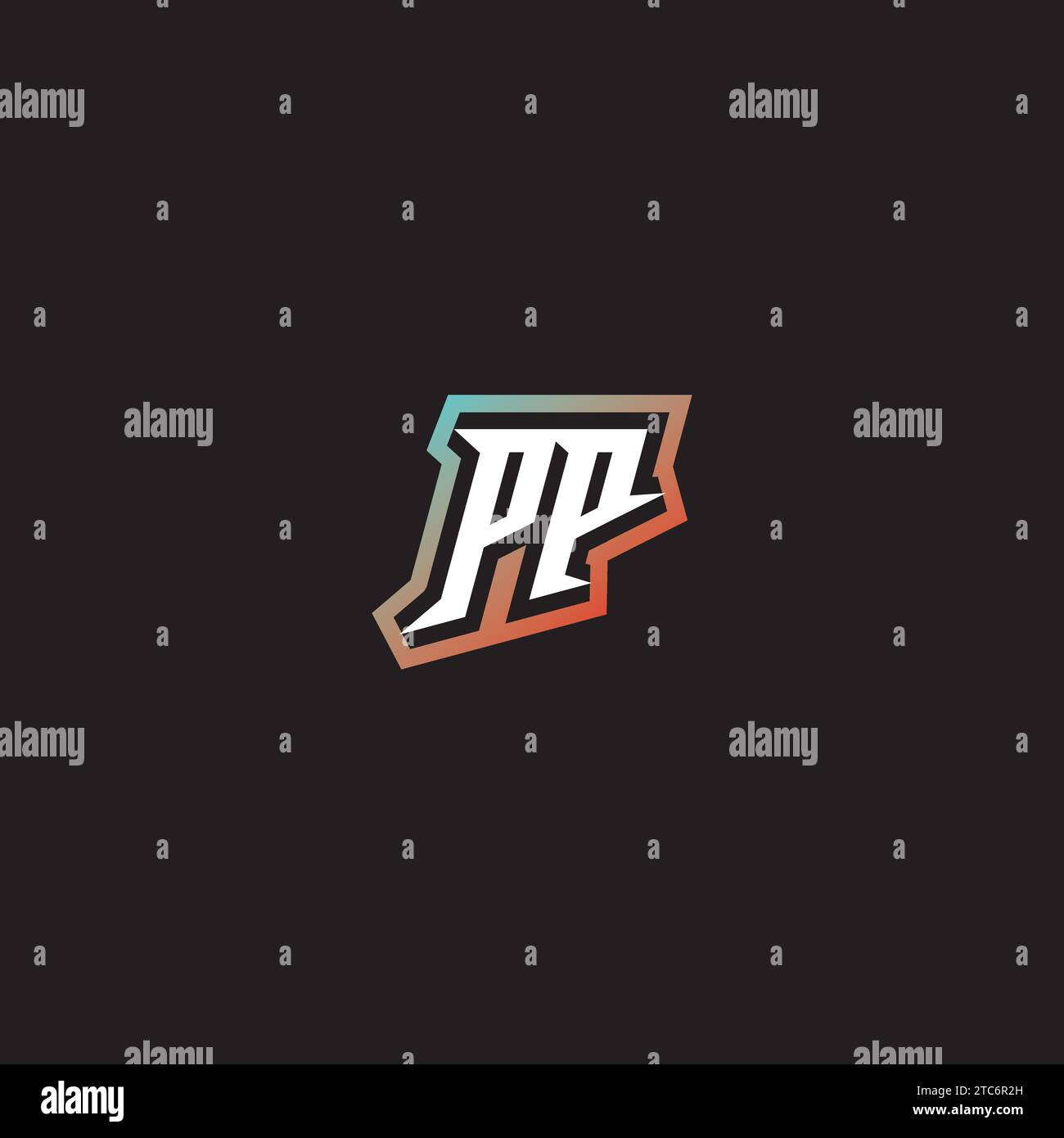 PP letter combination cool logo esport initial and cool color ...