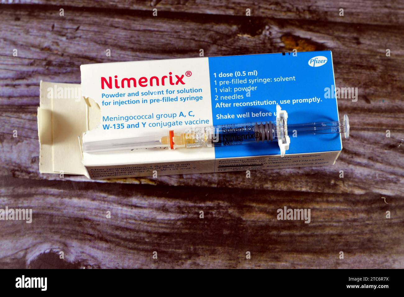 Cairo, Egypt, December 4 2023: Nimenrix is a vaccine used to protect ...