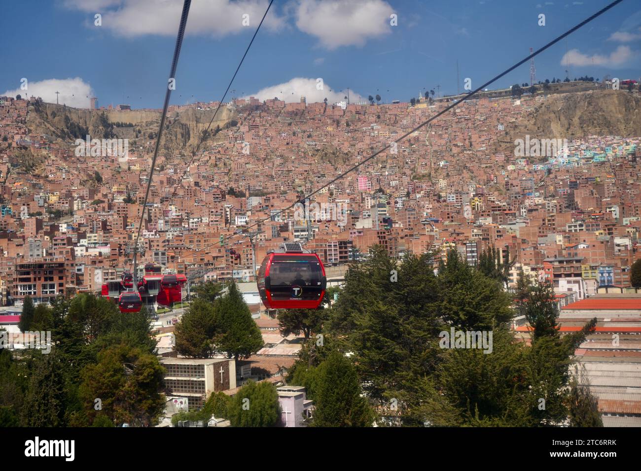 Cable Car Gondolas from the Mi Teleferico Cable Car System over La Paz ...