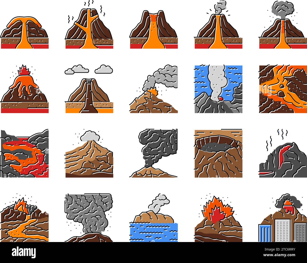Volcanic eruption clipart Cut Out Stock Images & Pictures - Alamy