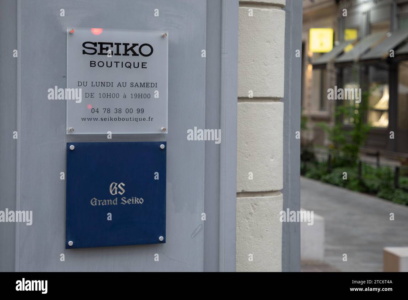 lyon , France - 11 04 2023 : Seiko boutique and grand seiko text brand ...