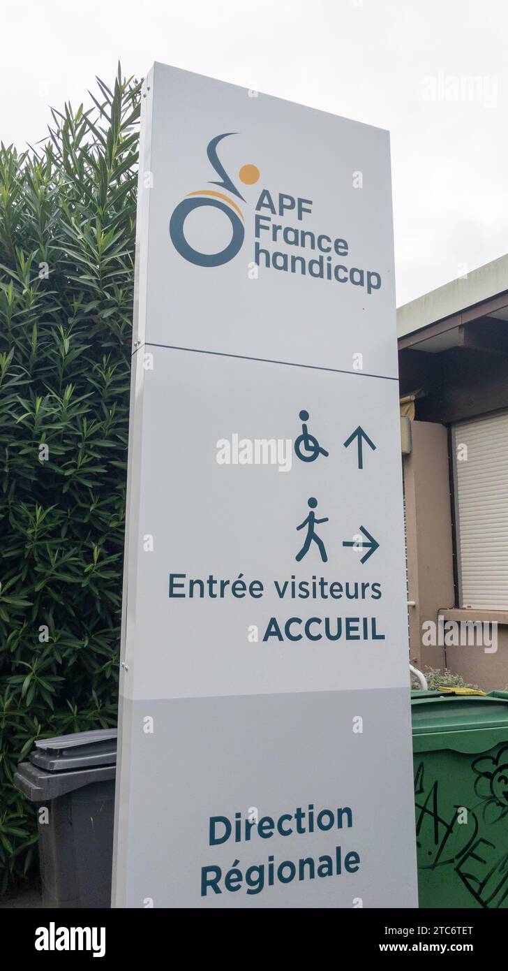 Bordeaux , France - 11 13 2023 : apf france handicap logo sign and text ...