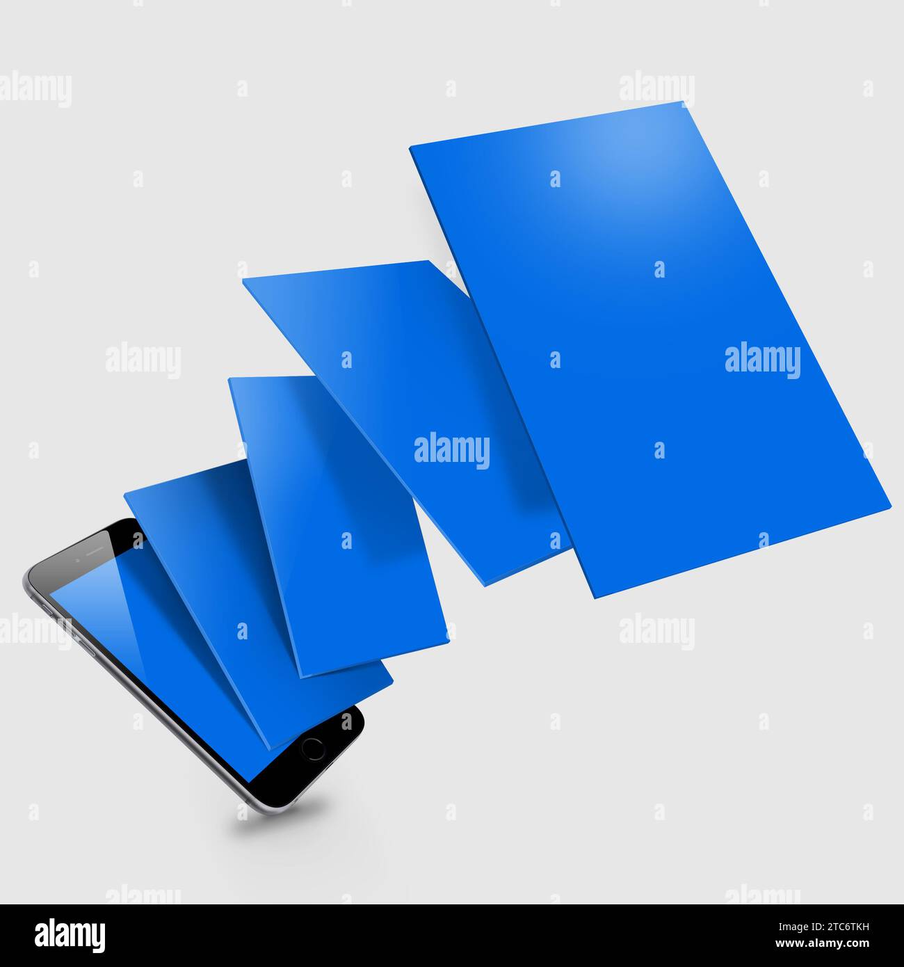 Browser Window Phone Mockup 3D Rendering Stock Photo - Alamy