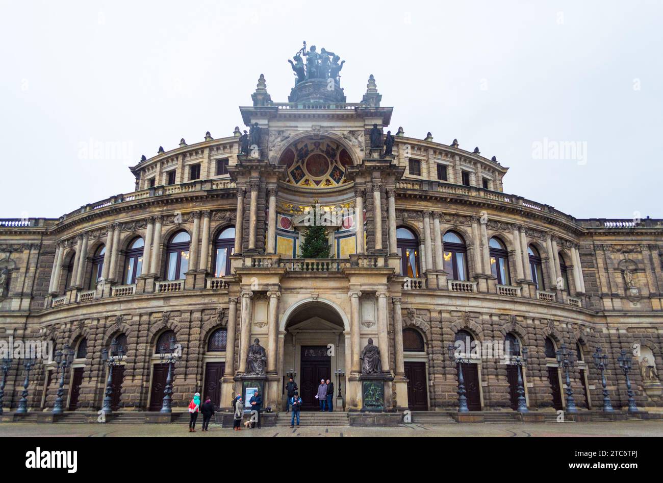 Opera House Dresden city Saxony Germany. Semperoper facade on winter ...