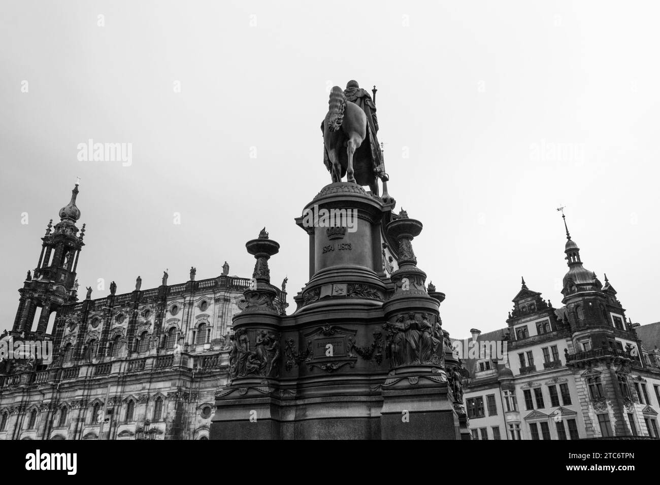 King Johann statue at Theaterplatz Dresden Germany. View of Dresden ...