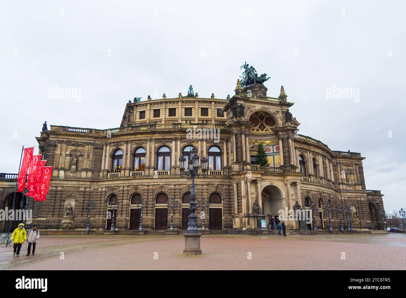 Opera House Dresden city Saxony Germany. Semperoper facade on winter ...