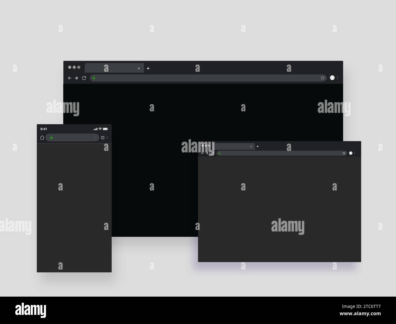 Browser Window Mockup 3D Rendering Stock Photo - Alamy