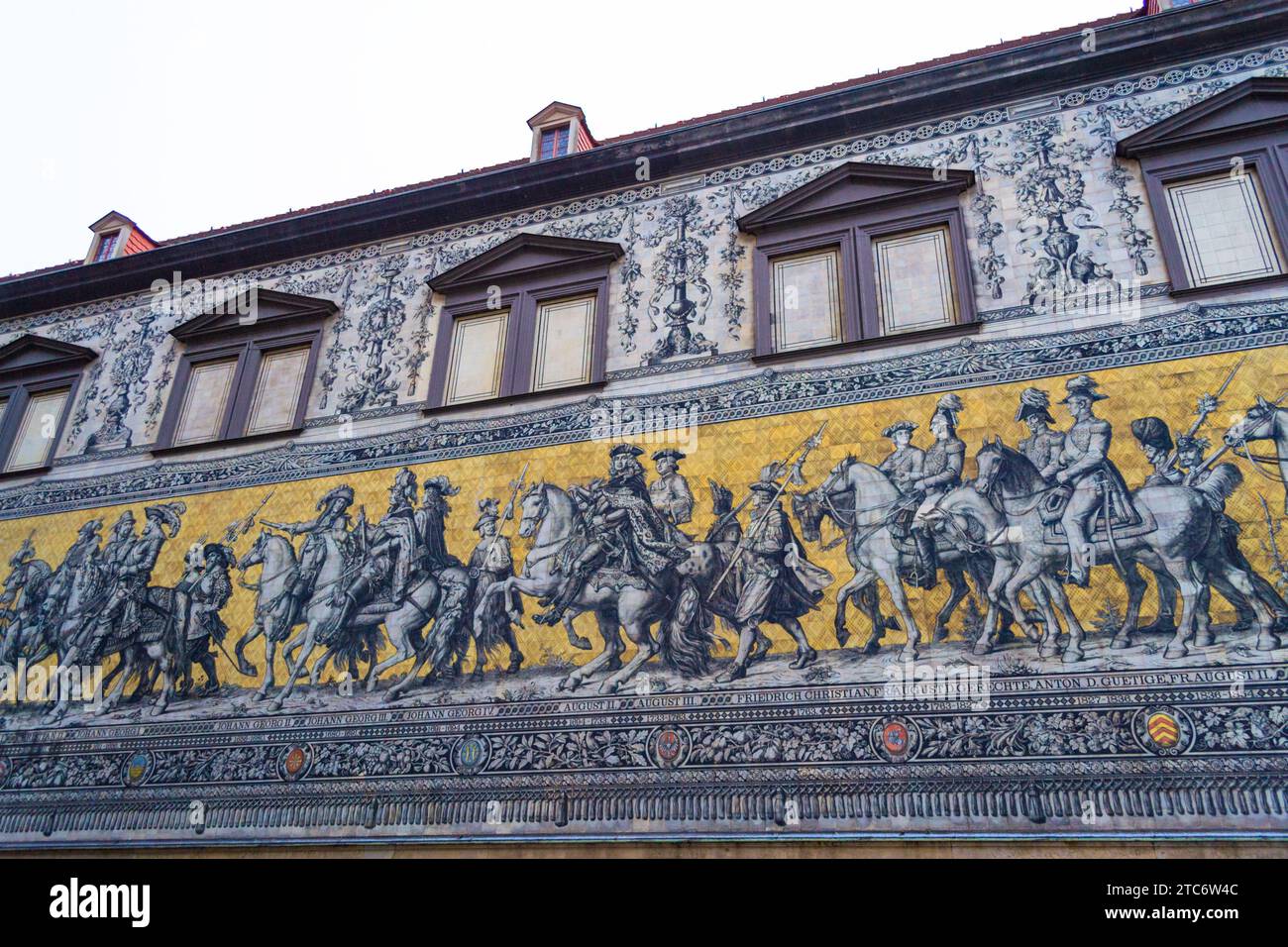 Dresden,Germany-December 19 2014:The famous unique mural on an outer ...