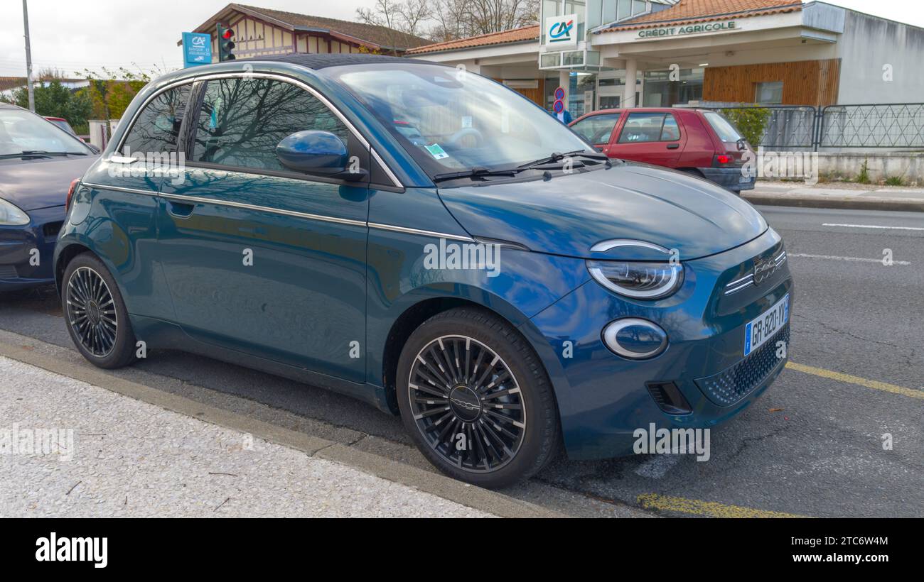 Bordeaux , France - 11 29 2023 : Fiat 500e electric vehicle modern 500 ...