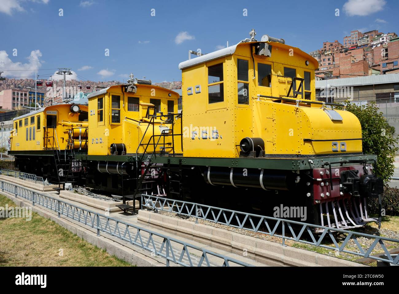 Yellow FCG English Electric Locomotive in La Paz City Centre close to ...
