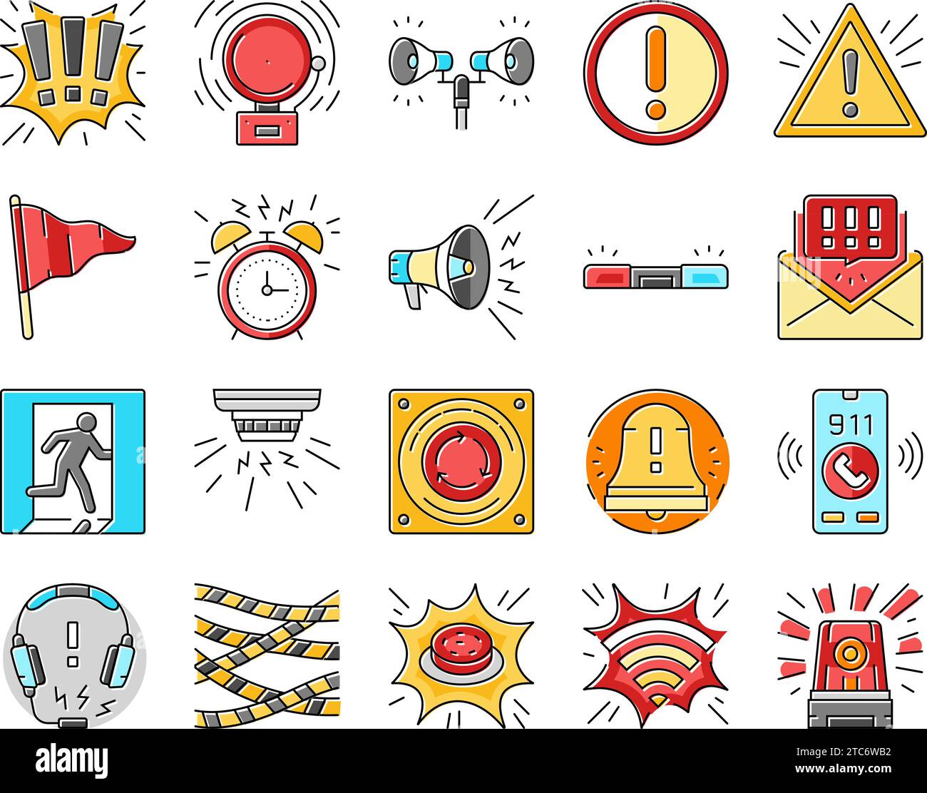 alert attention signal caution icons set vector Stock Vector Image ... alert attention signal caution icons set vector Stock Vector Image ...
