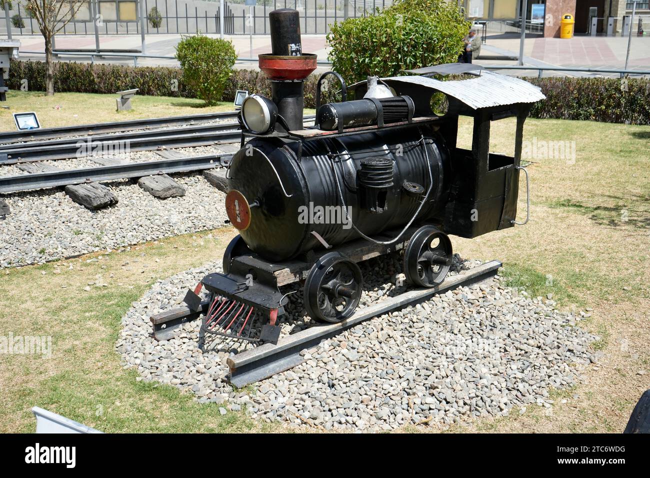 Model Vintage Steam train made from Scrap Iron. La Paz, Bolivia, October 10, 2023 Stock Photo ...