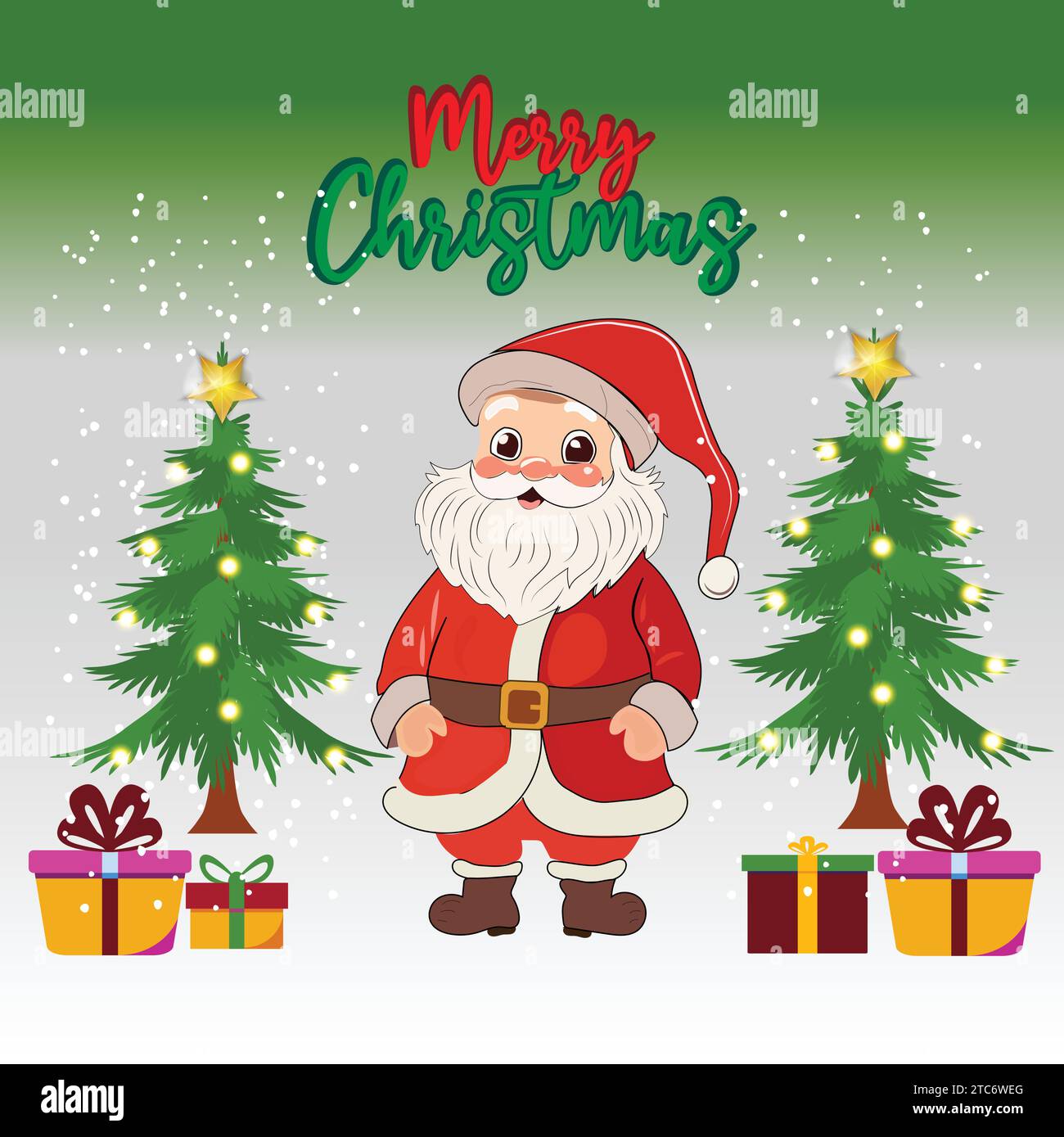 Santa Claus cute character illustration For Christmas Celebration and ...