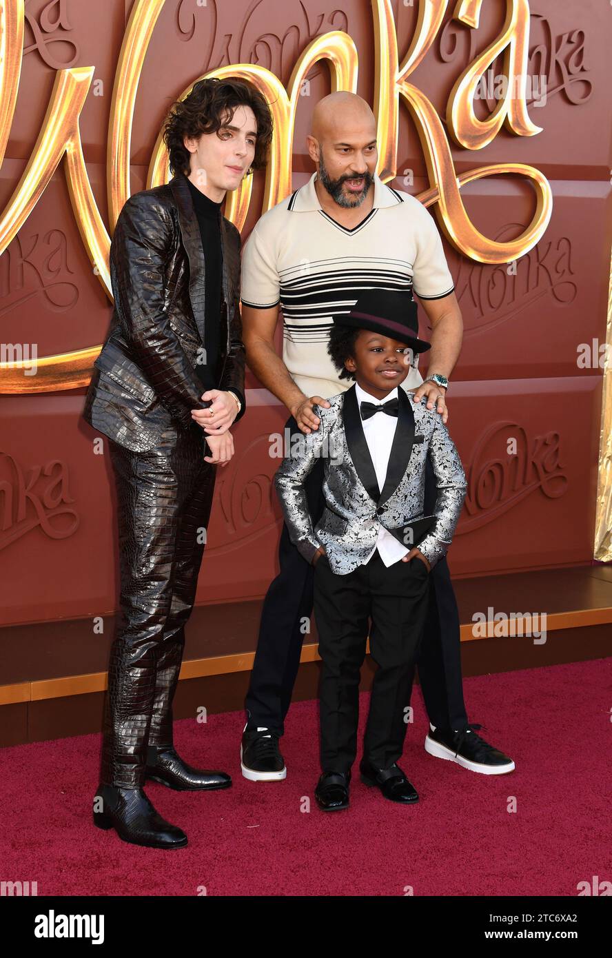 Los Angeles, California, USA. 10th Dec, 2023. (L-R) Timothée Chalamet and Keegan-Michael Key ...