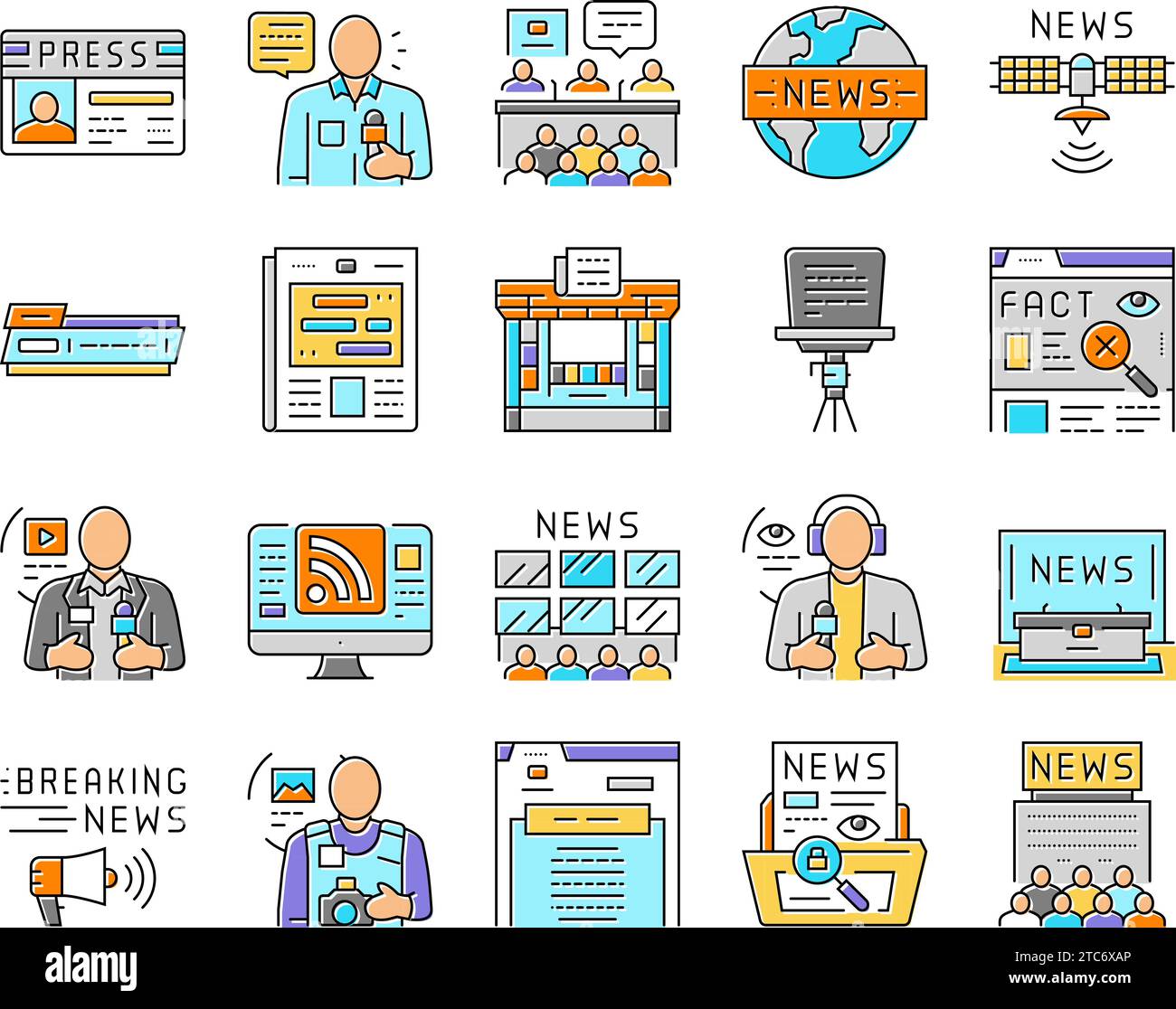 news business communication icons set vector Stock Vector Image & Art ...