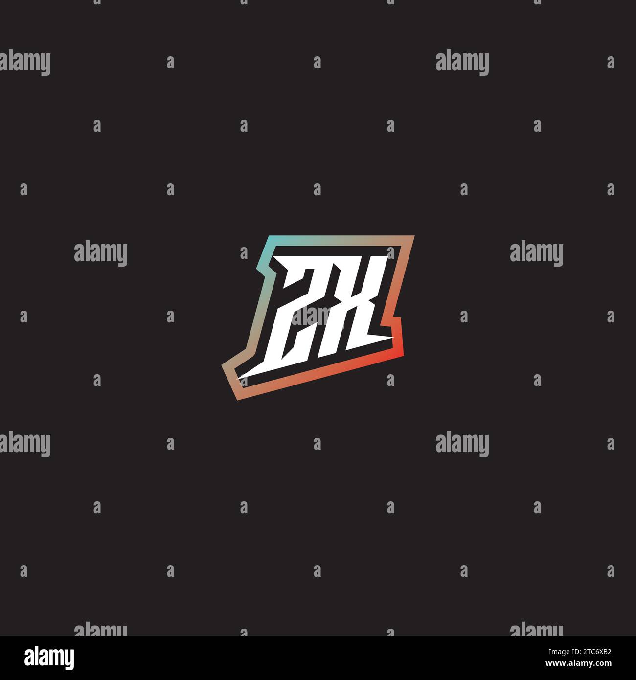 ZX letter combination cool logo esport initial and cool color ...