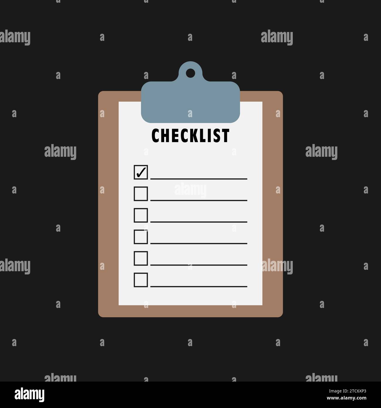 Checklist clipboard plan isolated vector template. Checklist flat ...